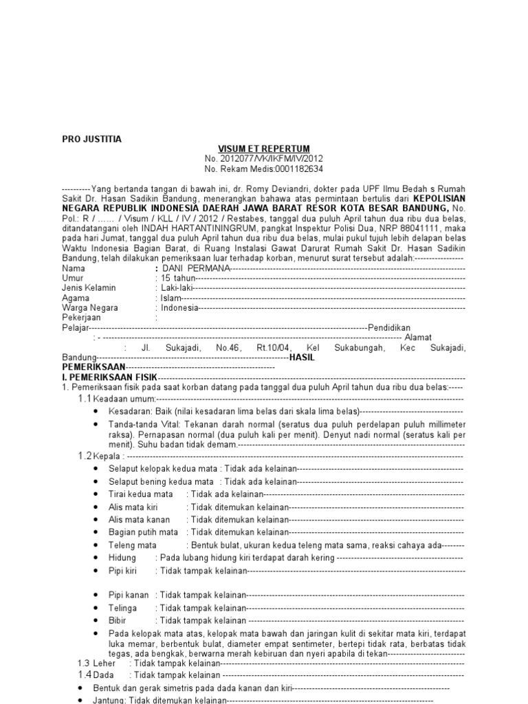 Contoh Visum Hidup | PDF