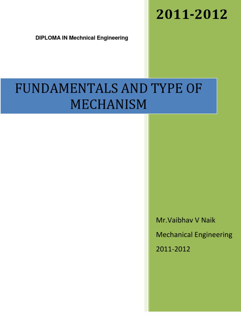 Types of Mechanisms in Engineering | PDF | Machines | Kinematics