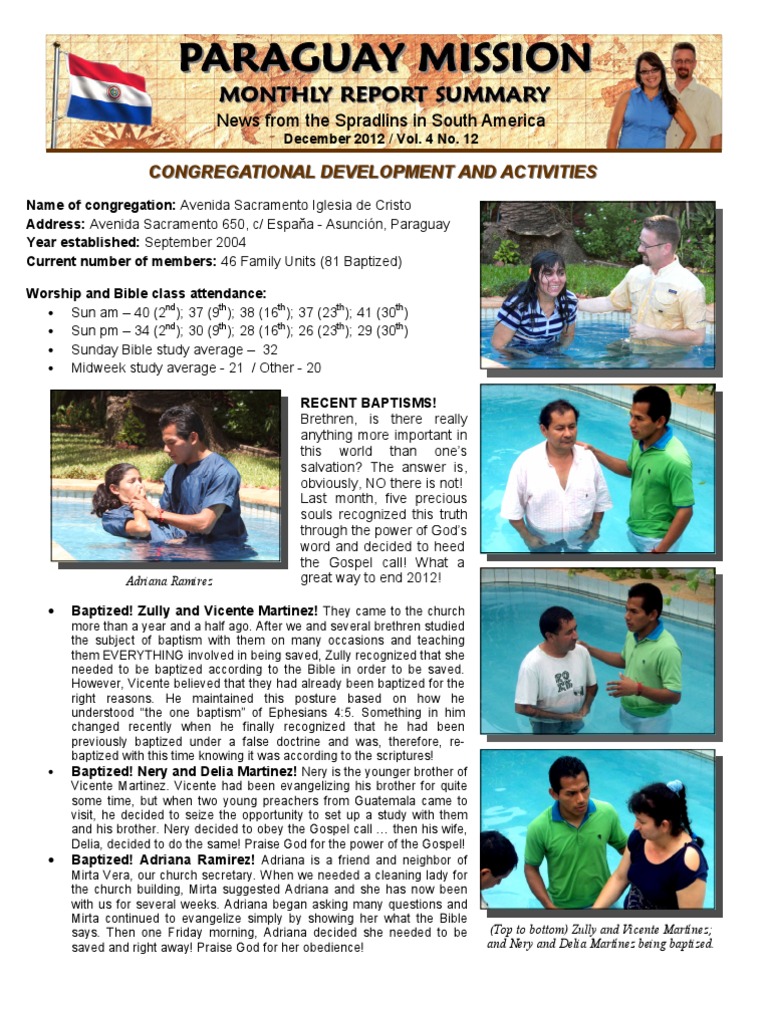 Mission Report - Dec 2012 | PDF | Baptism | Evangelism