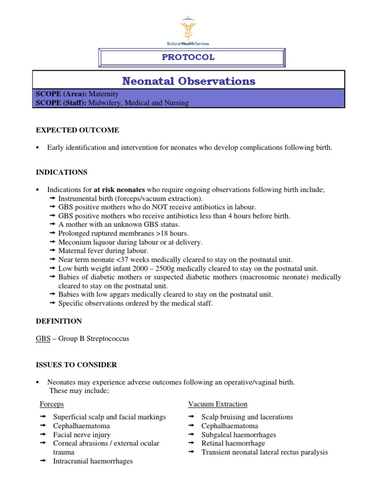 Neonatal Observations | Childbirth | Infants