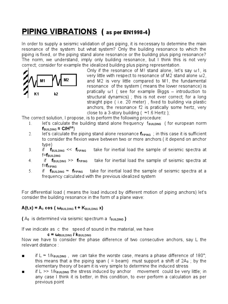 Piping Vibrations | PDF | Resonance | Spectrum