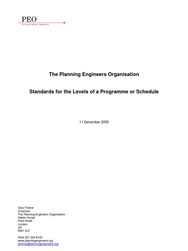Standards For The Levels of A Programme or Schedule | PDF | Business