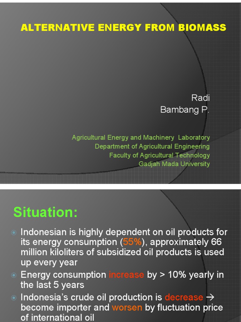 Alternative Energy From Biomass | PDF | Gasification | Biomass