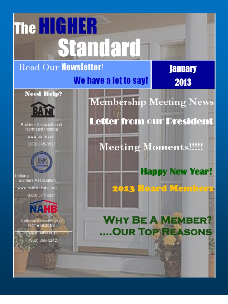 BANI's January 2013 Newsletter | PDF | Hvac | Furnace