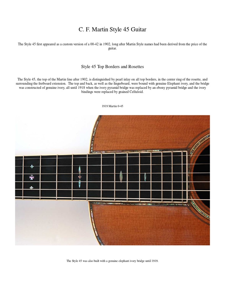 C. F. Martin Style 45 Guitar | PDF | Guitars | Guitar Family Instruments