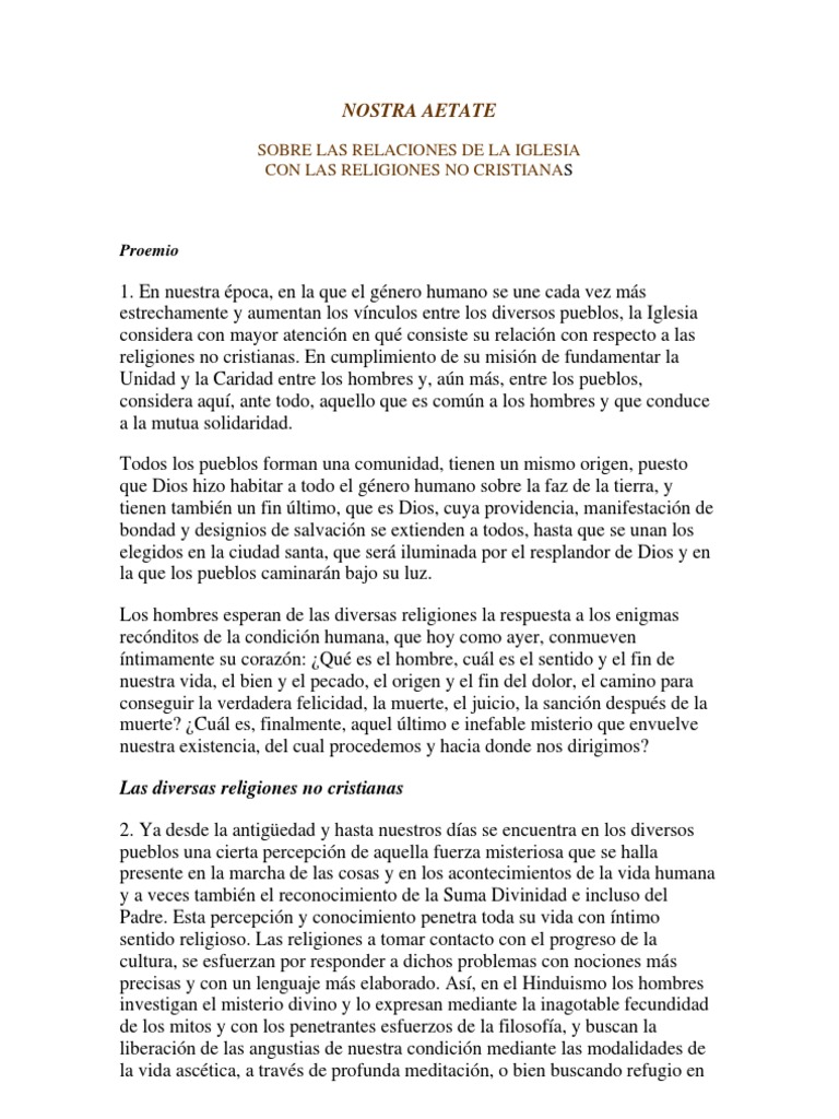 Nostra Aetate | PDF | Cristo (título) | Iglesia Católica