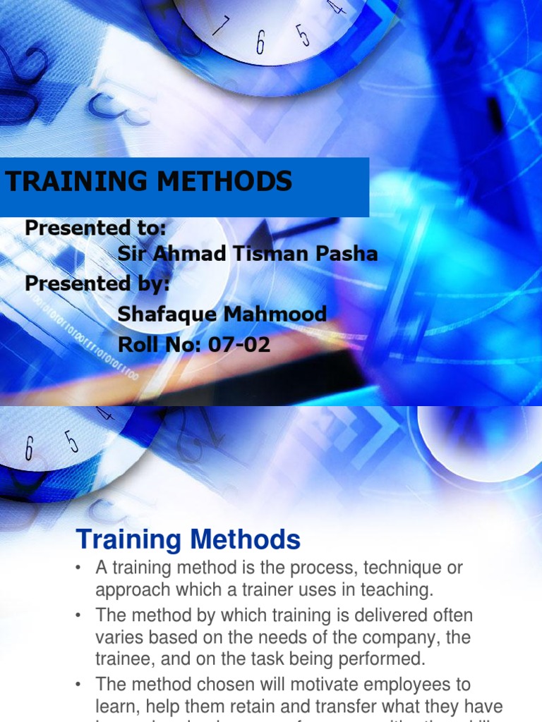 Traditional Training Methods | PDF