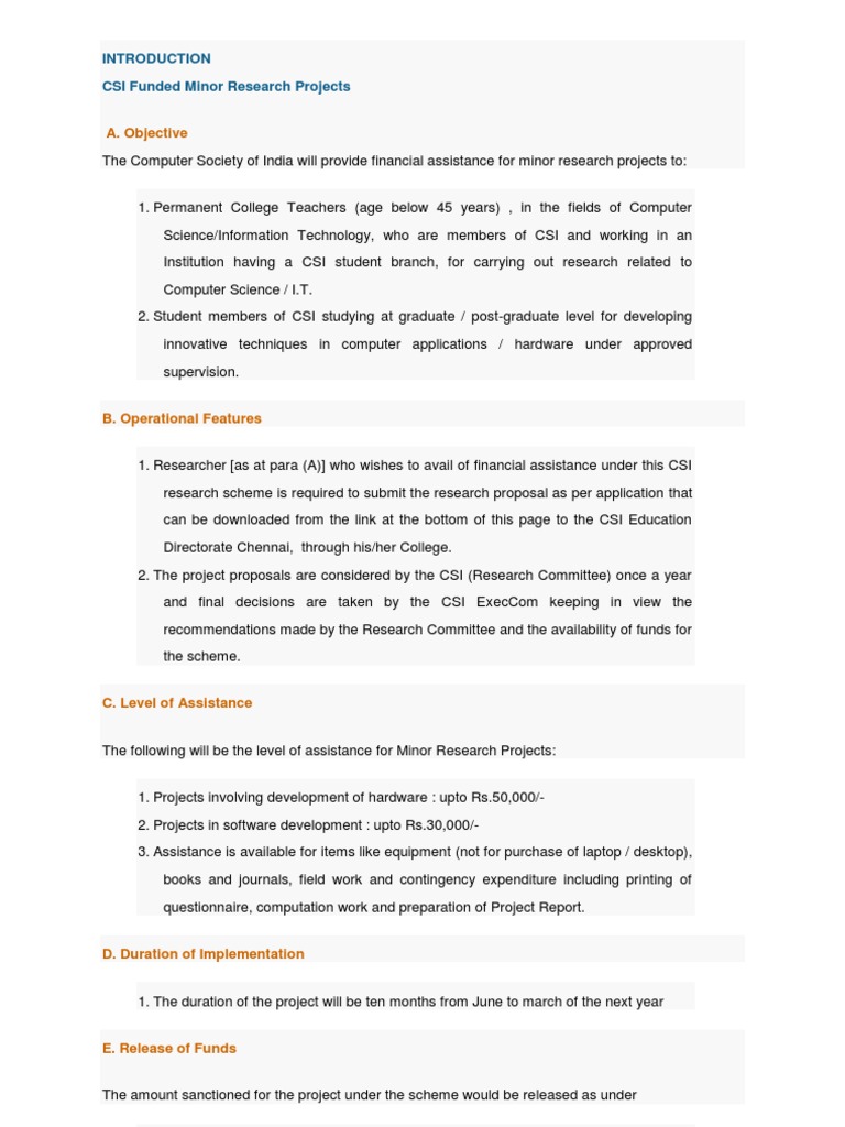 CSI Minor Research Projects | PDF | Computing | Business