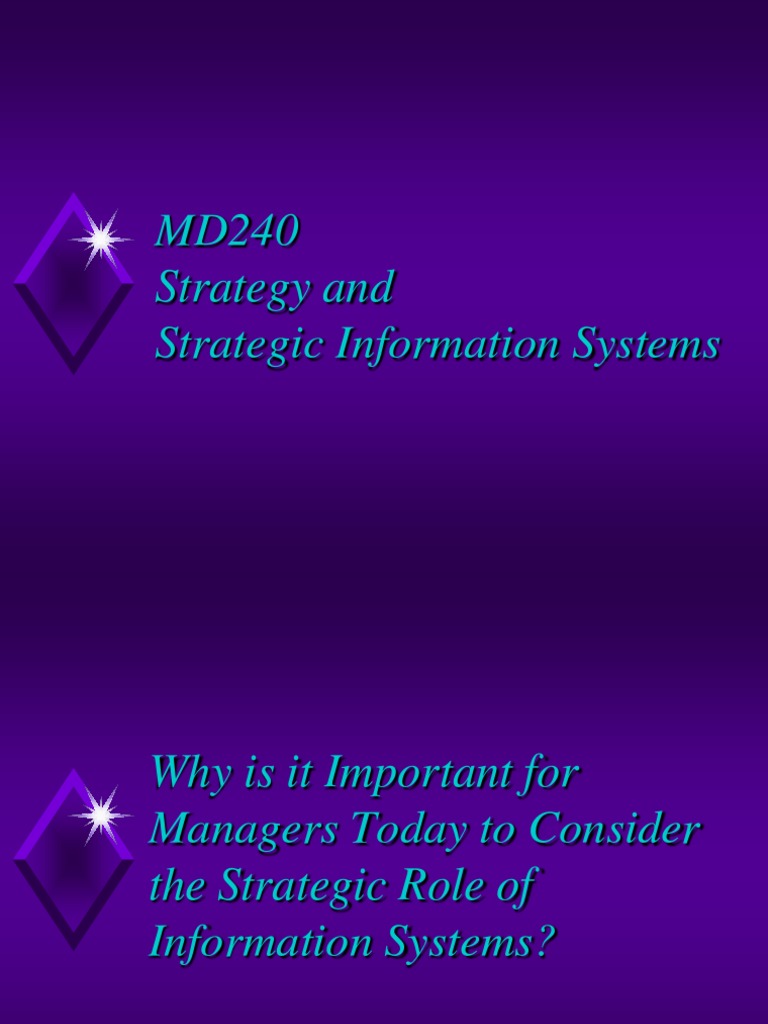 Strategic Information Systems for Advantage | PDF | Value Chain ...