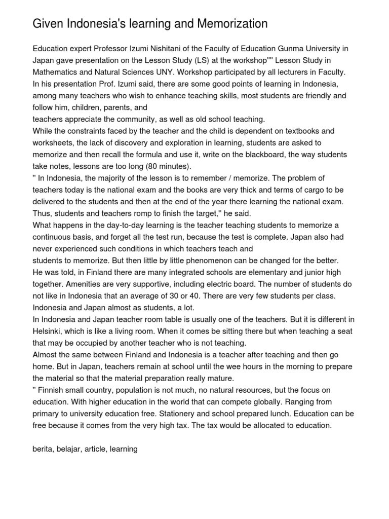 Indonesia's Education Challenges and Insights | PDF | Teachers | Higher ...