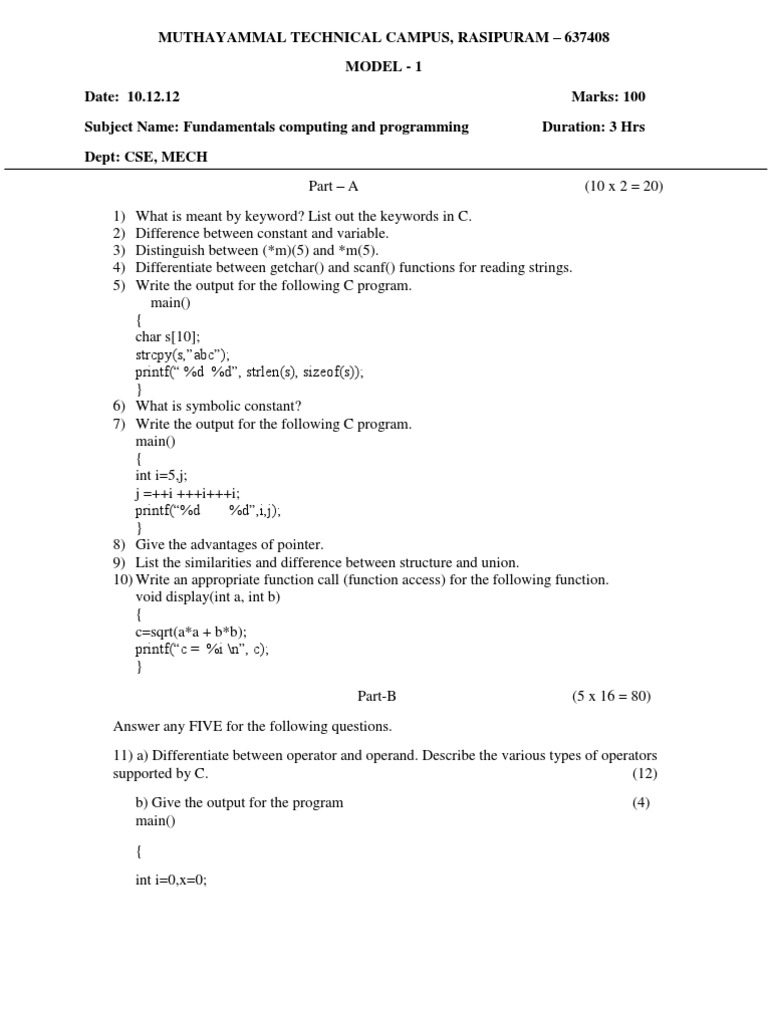 foc-model-I | C (Programming Language) | Integer (Computer Science)