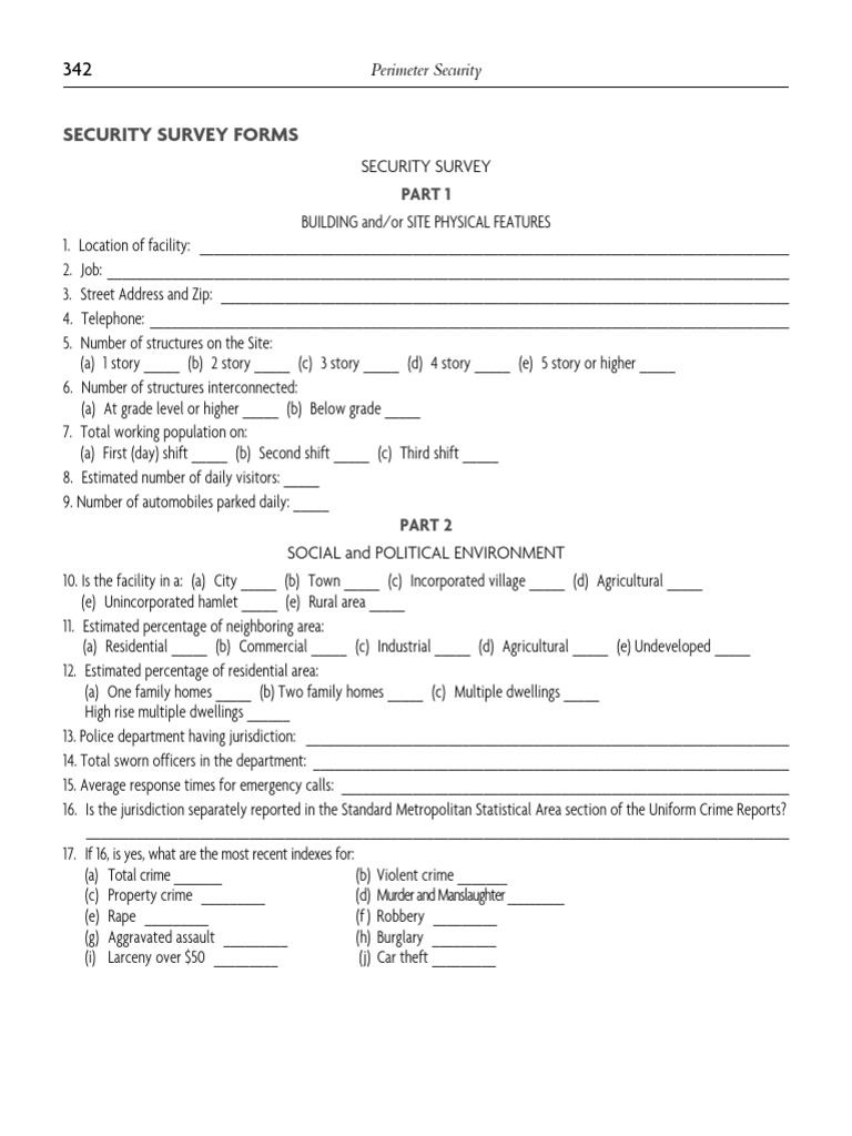 Security Survey Forms | PDF | Door | Lock (Security Device)