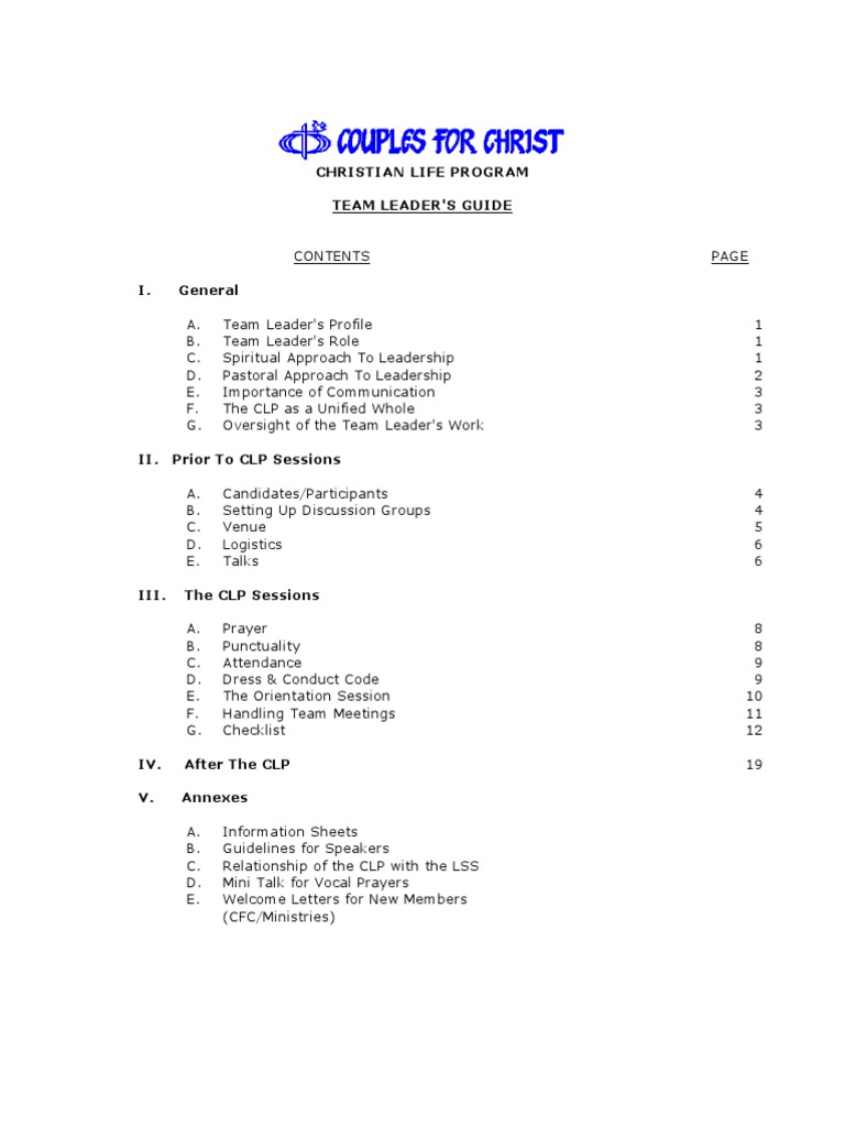 CLP | PDF | Prayer | Leadership