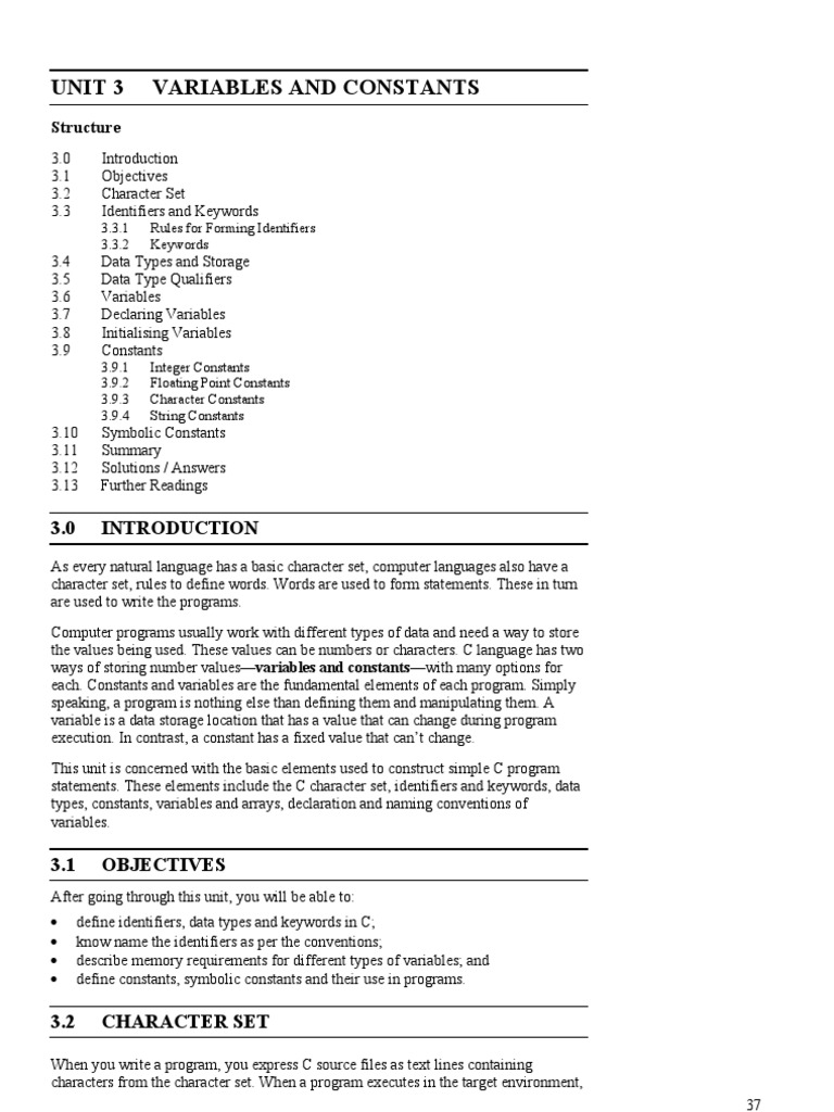 Ge2112 Foc Unit 3 Variable Computer Science Integer Computer Science