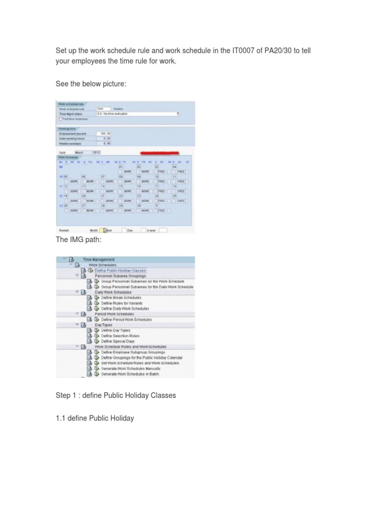 Configuring Public Holidays, Work Schedules, and Generating Work ...