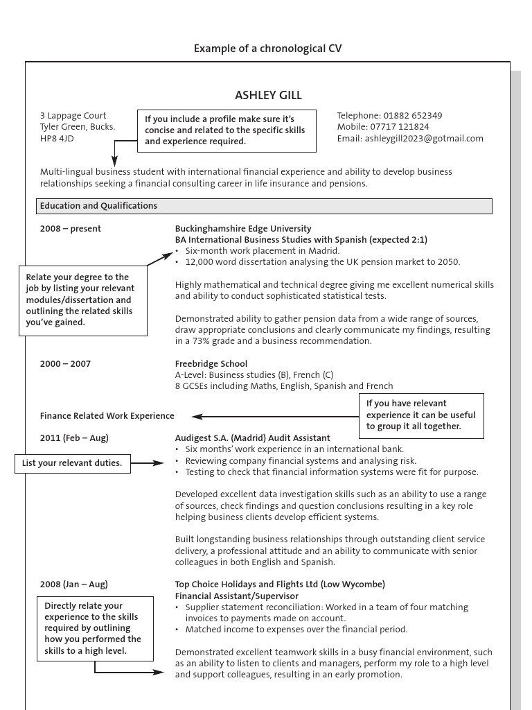 CV Chronological | PDF | Career & Growth | Business