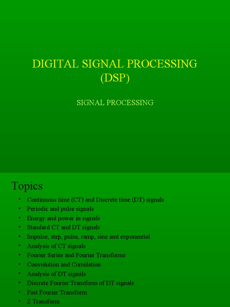 Digital Signal Processing | PDF | Digital Signal Processing | Fourier ...