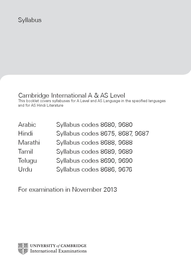 Cambridge International A & AS Level | PDF | Gce Advanced Level (United ...