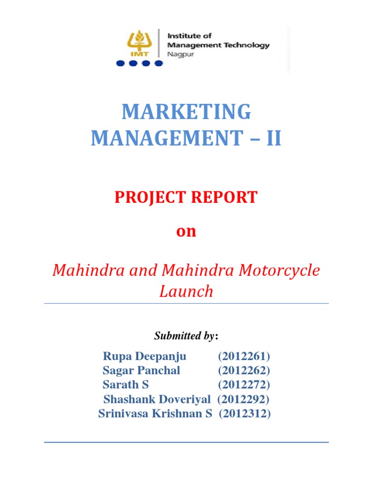 Mahindra Motorcycle Launch Report | PDF | Behavior | Economic Growth