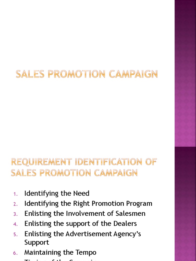 Sales Promotion Campaign Development Guide | PDF | Promotion (Marketing ...