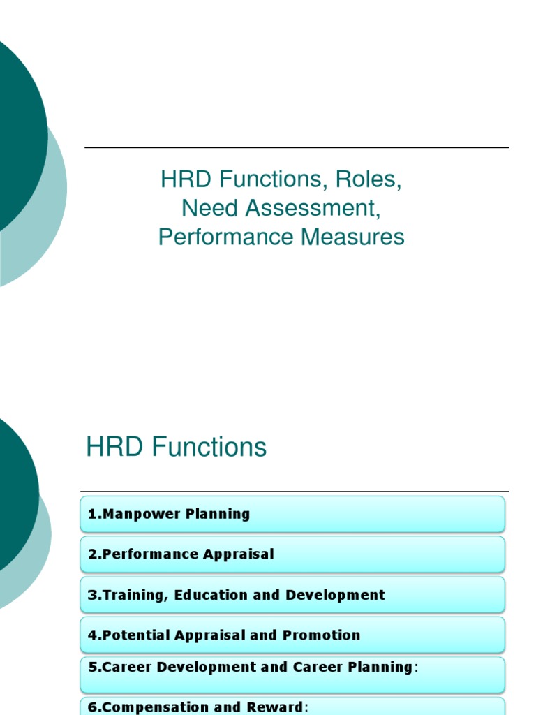 HRD Functions and Roles of HRD Professionals | PDF | Performance ...