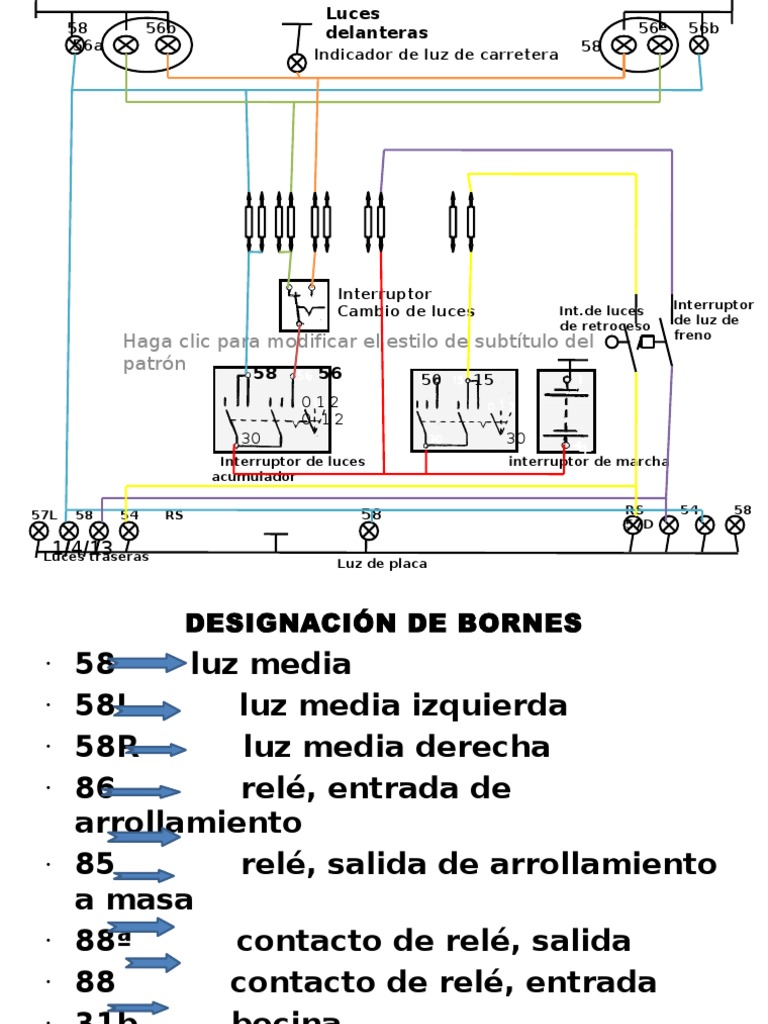 63449988 Esquema de Luces | Relé | Equipo eléctrico