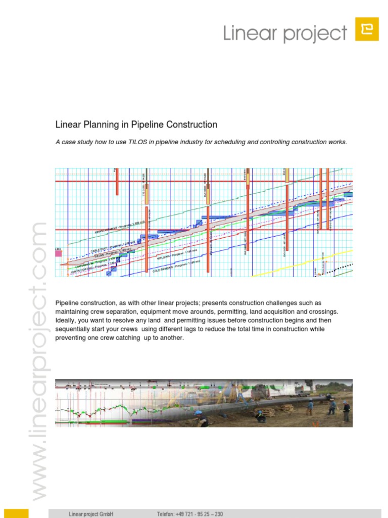 Linear Planning in Pipeline Construction | PDF | Computing | Computing ...