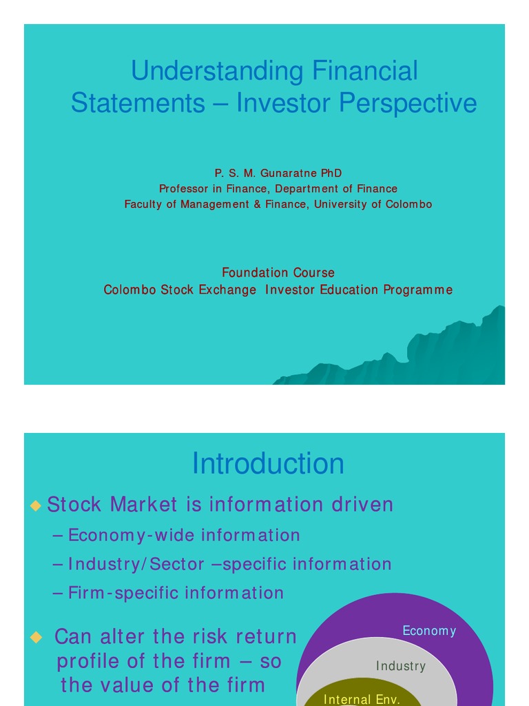 Understanding Financial Statements | PDF | Balance Sheet | Financial ...