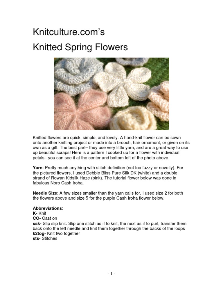 Spring Flowers | PDF | Knitting | Surgical Suture