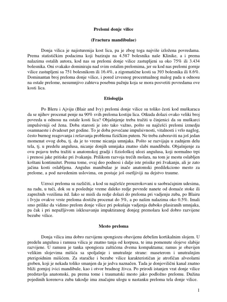 Prelomi Donje Vilice | PDF | Science & Mathematics
