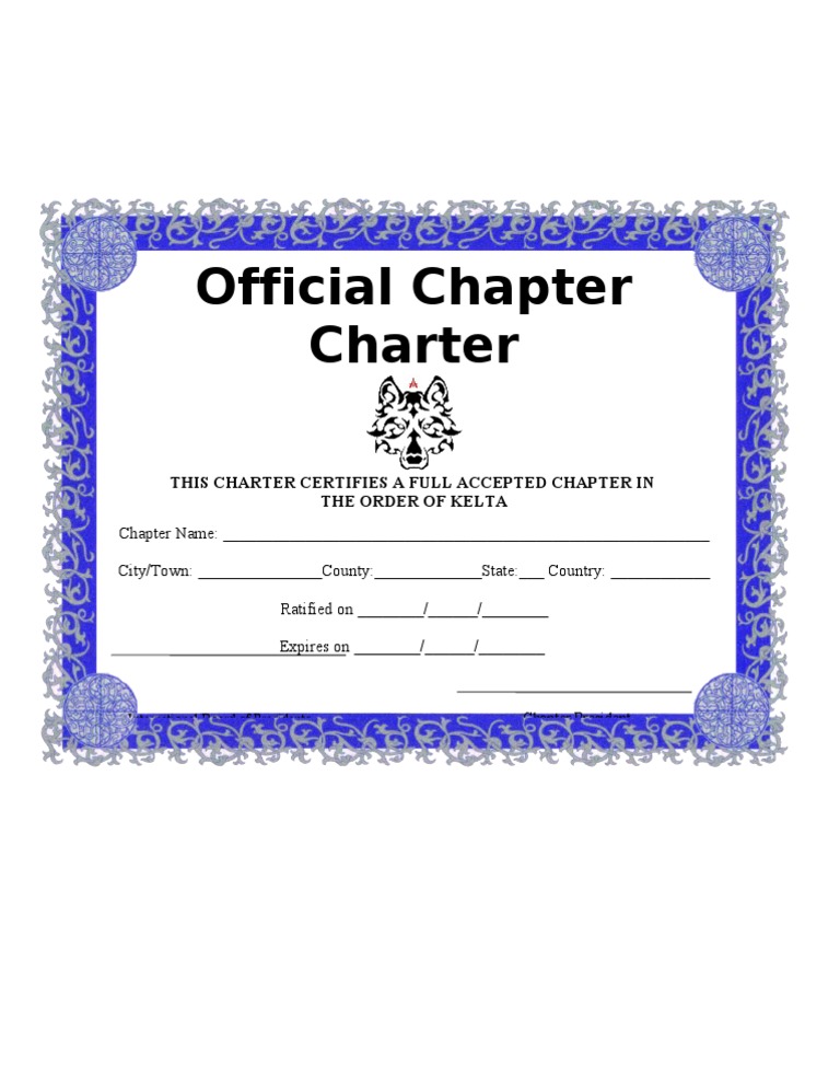 Official Chapter Charter | PDF | Business