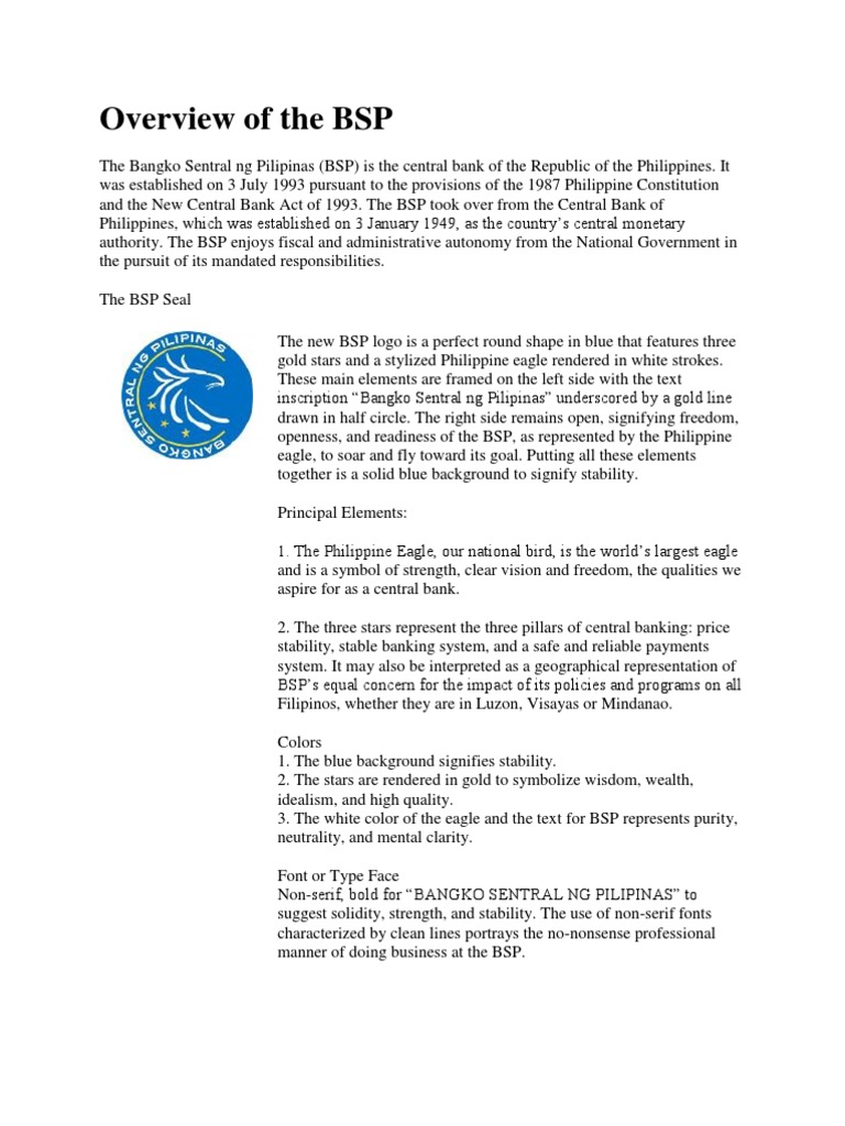 Overview of The BSP | PDF | Banking | Economies