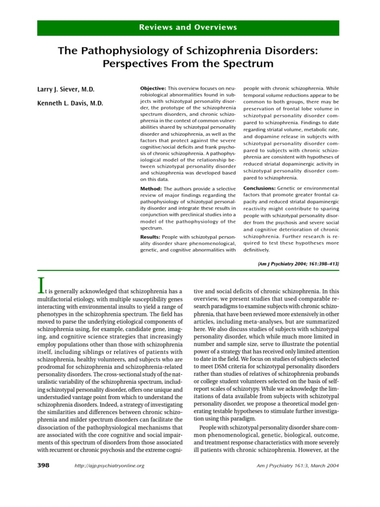 The Pathophysiology of Schizophrenia Disorders | Schizophrenia | Psychosis