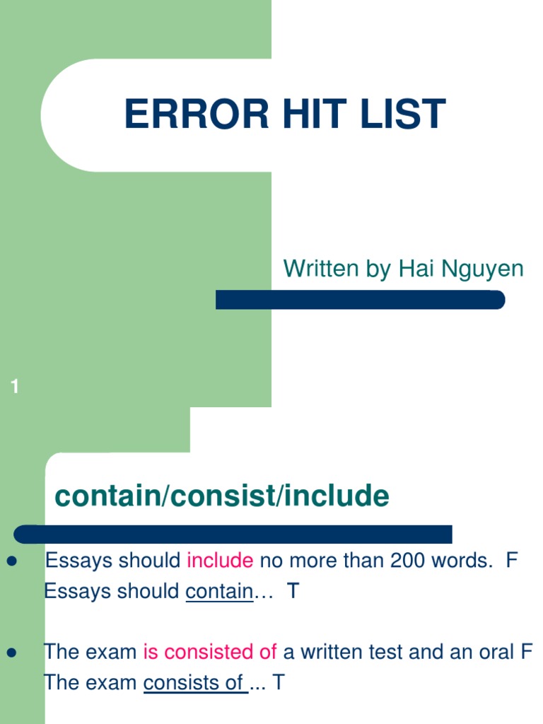 Error Hit List | Download Free PDF | Grammatical Number | Preposition ...