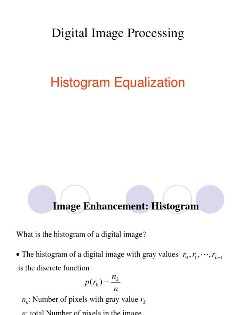 Histogram Equalization Techniques Pdf Histogram Vision