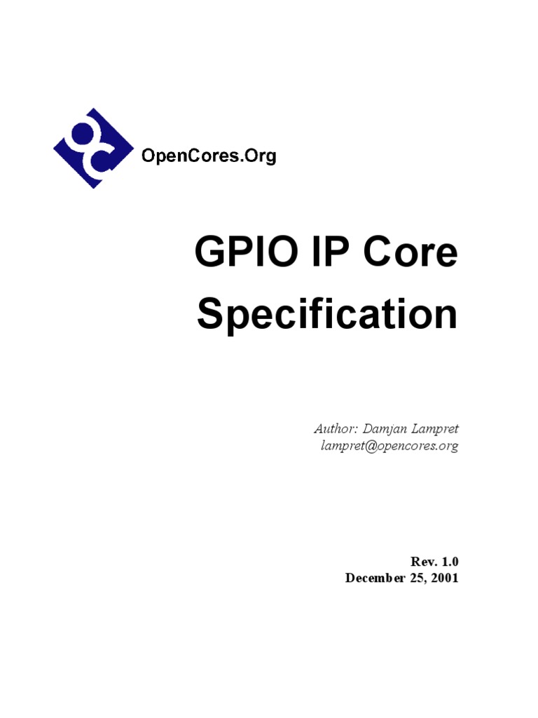 Gpio Spec | Download Free PDF | Input/Output | Computer Engineering