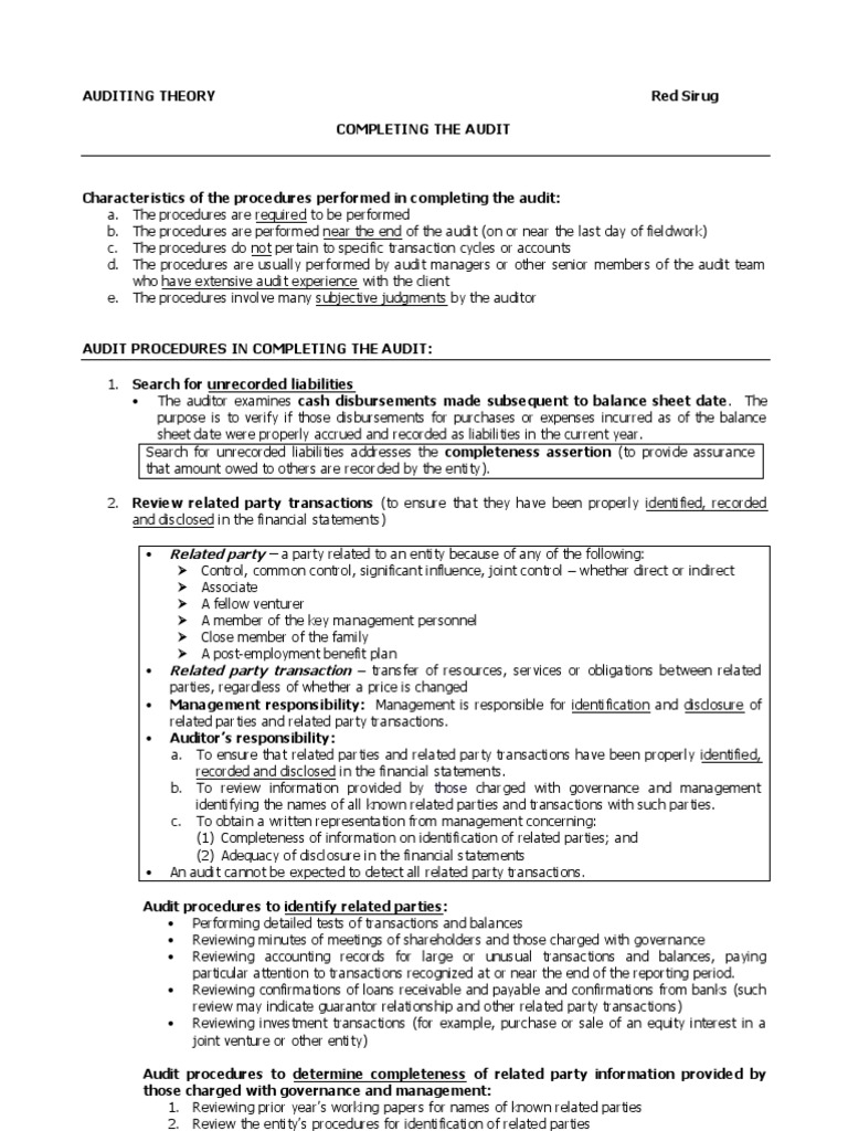 Completing The Audit | PDF | Going Concern | Audit