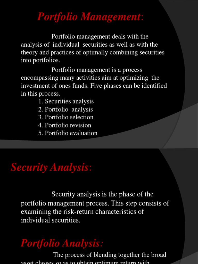 Portfolio Management Process Overview | PDF | Capital Asset Pricing ...