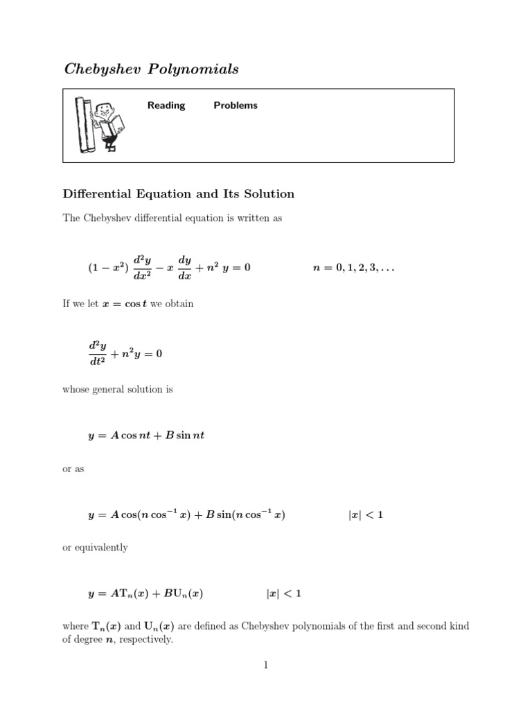 Chebyshev Polynomials Overview | PDF