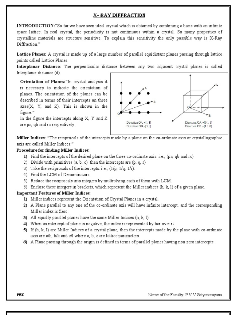 Crystal Structures and X-Ray Diffraction | PDF | X Ray Crystallography ...