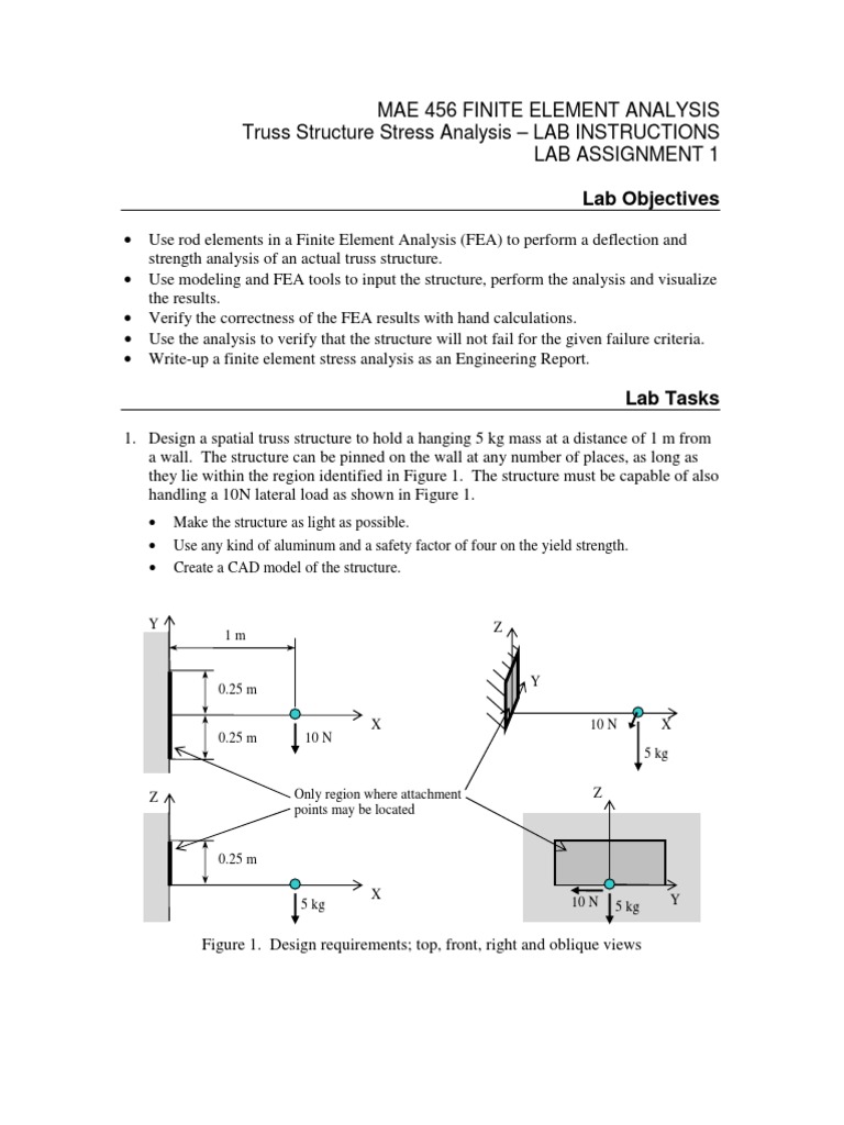 Lab - Assignment - 1 Structural Finite Element Analysis | PDF | Stress–Strain Analysis | Finite ...