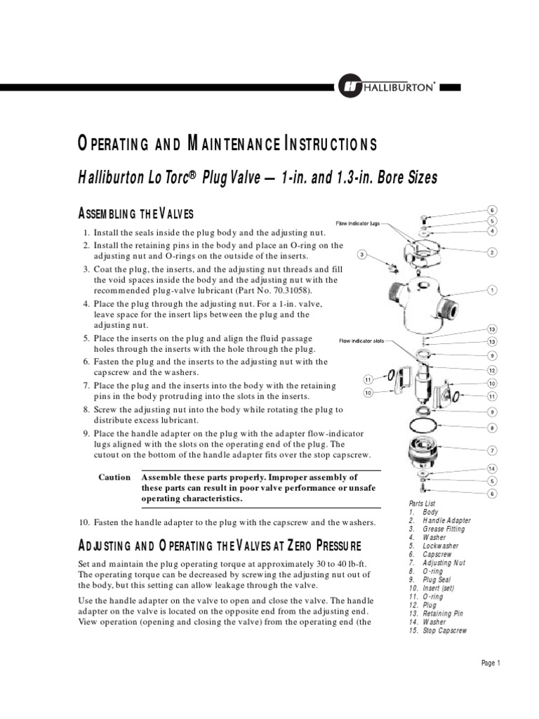 Low Torc Valve | PDF | Nut (Hardware) | Valve