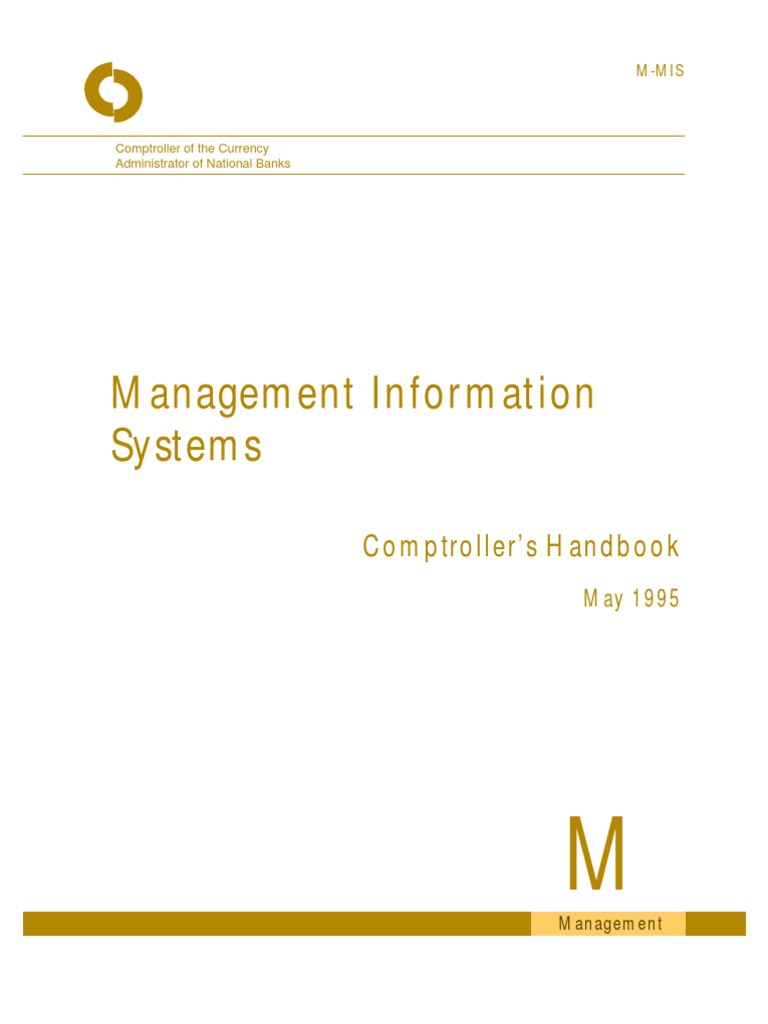 Management Information Systems: Comptroller's Handbook | PDF | Internal ...