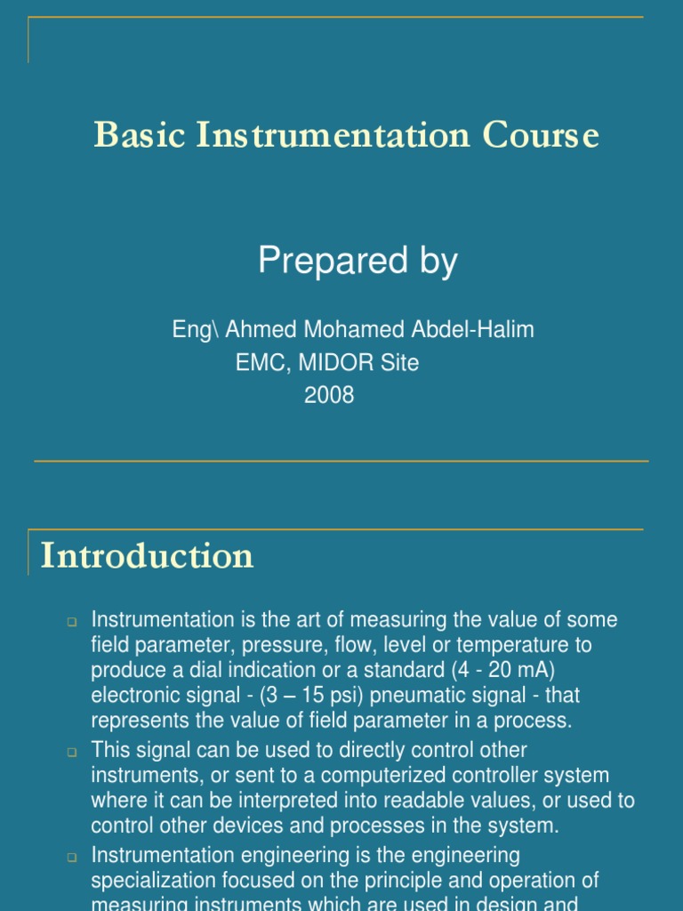 Instrumentation Basics - 01 - Pressure Measurement | PDF