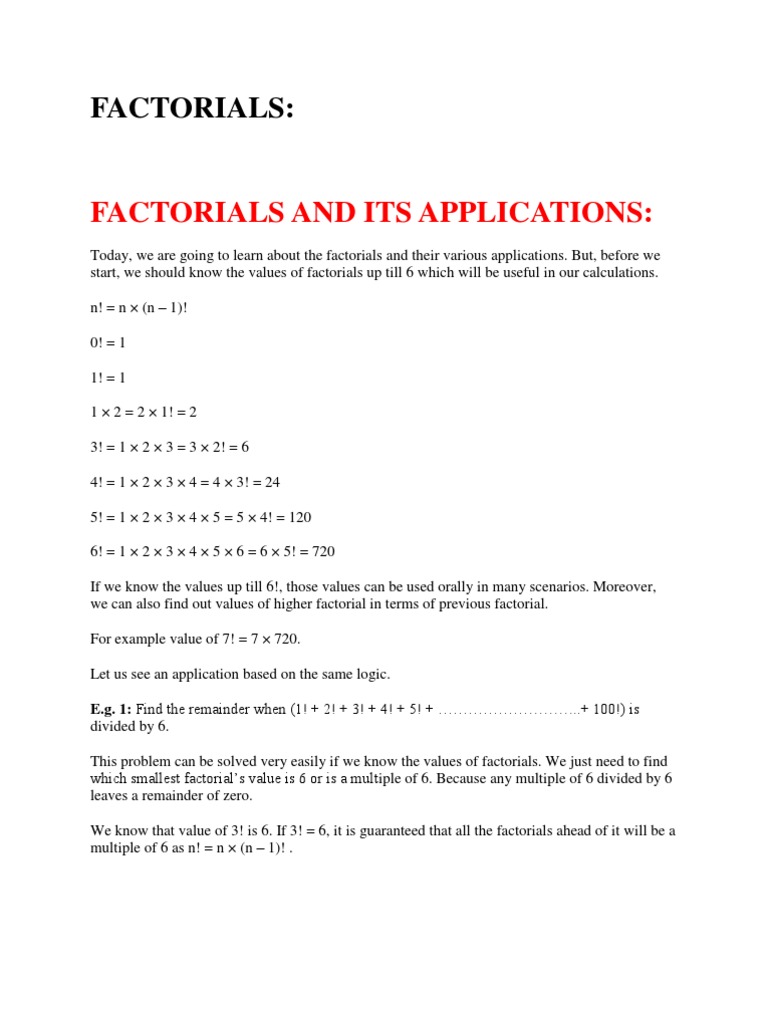 Explains What Factorial Is. | PDF | Prime Number | Multiplication