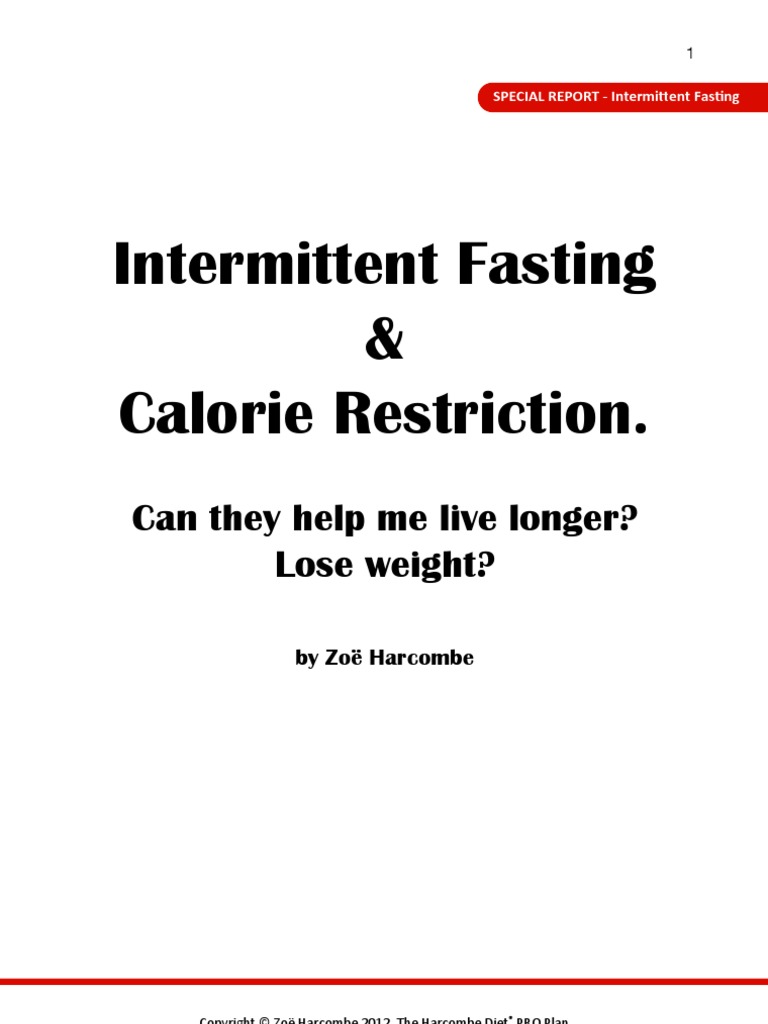 Intermittent Fasting & Calorie Restriction | PDF | Ageing | Cholesterol