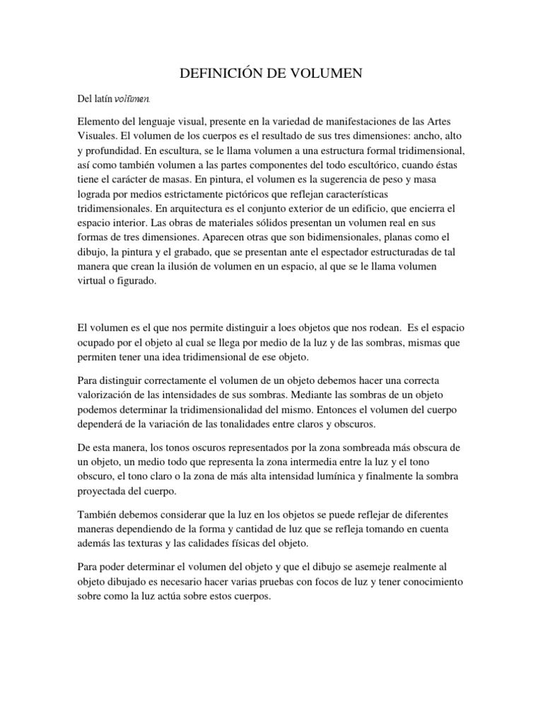 Definicion de Volumen | PDF