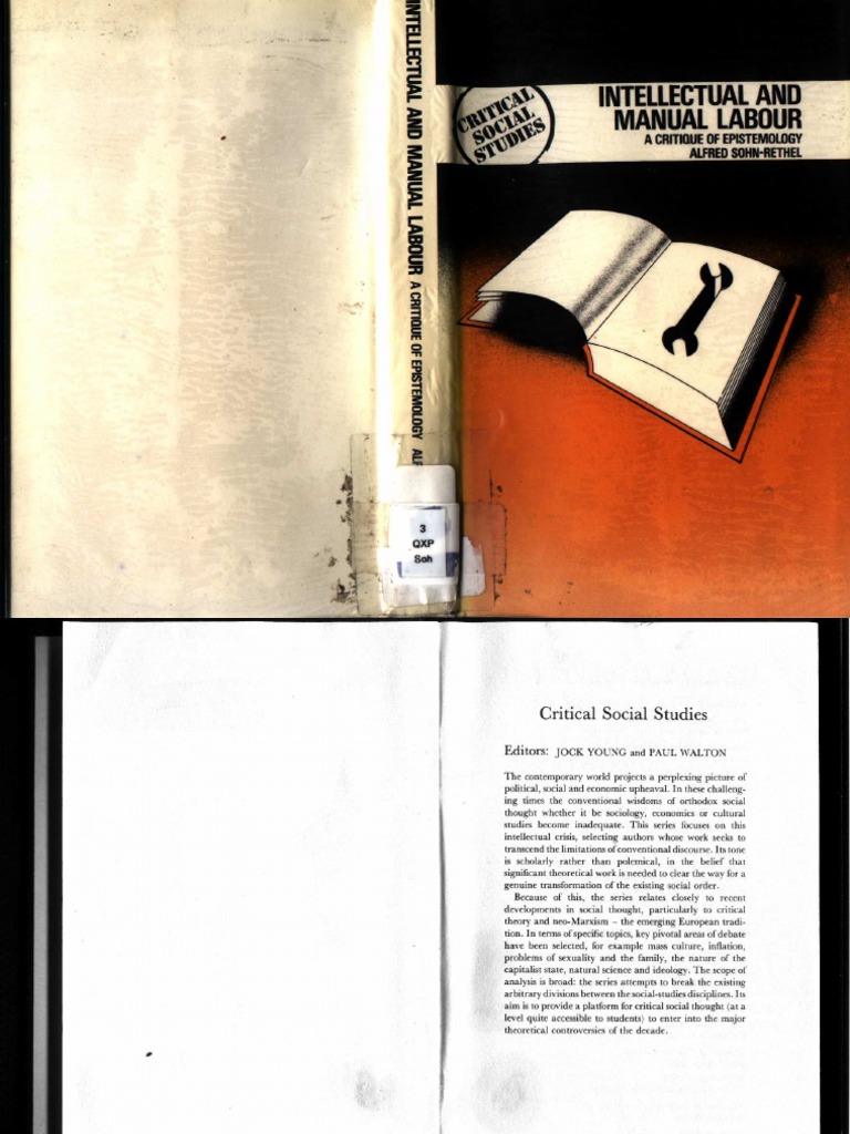 Alfred Sohn Rethel Intellectual and Manual Labour A Critique of ...