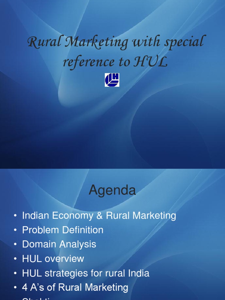 Rural Marketing With Special Reference To HUL | PDF | Hand Washing ...