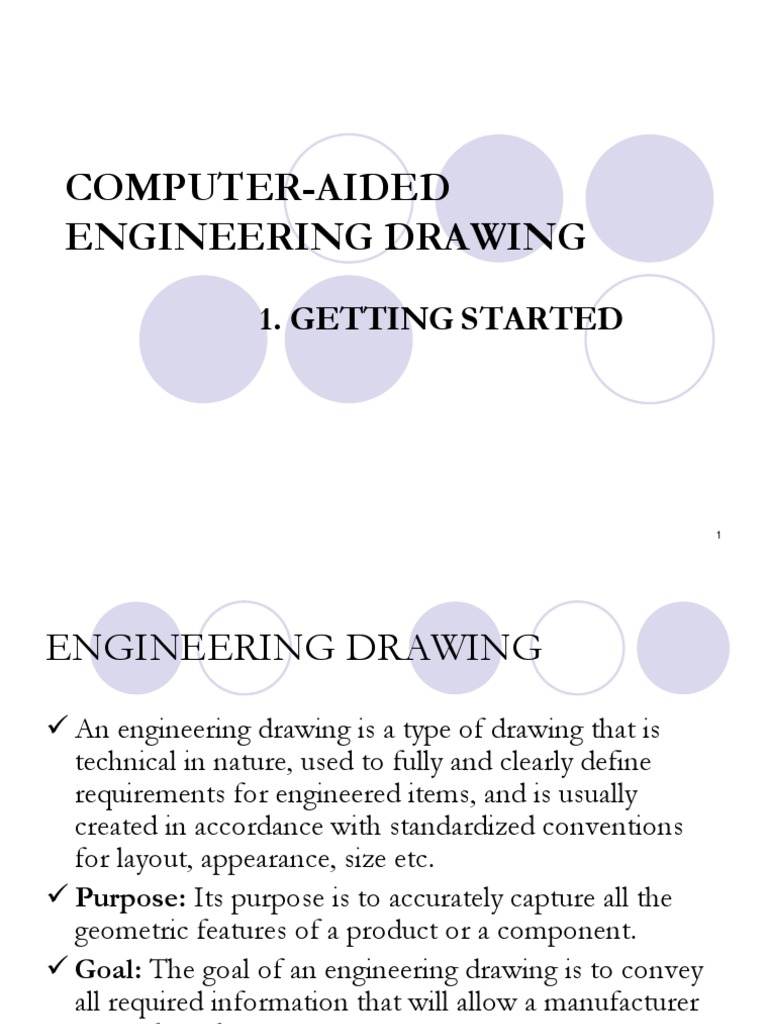 Computer-Aided Engineering Drawing: 1. Getting Started | PDF | Computer ...